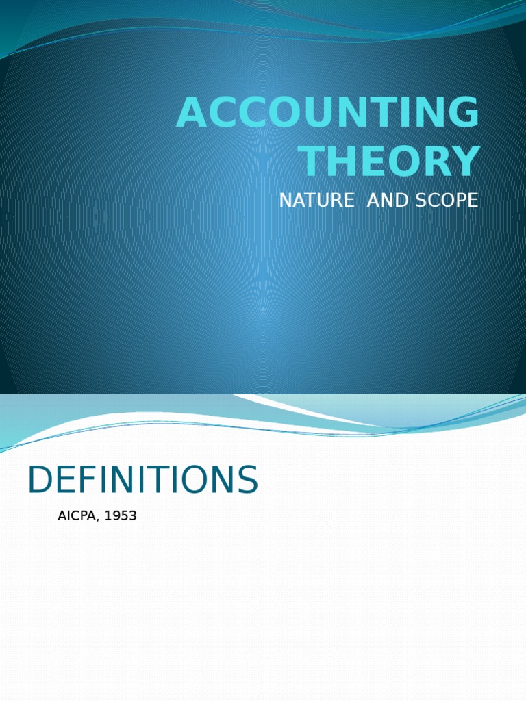 Overview of Accounting Theory and Principles | PDF