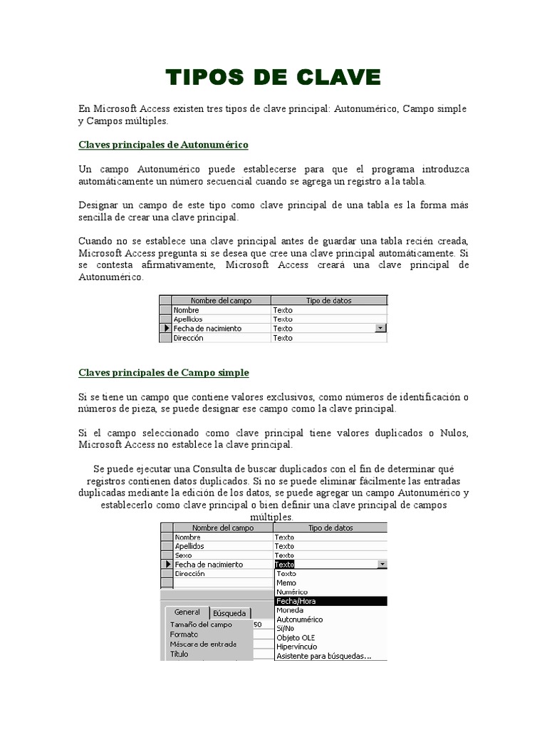 Tipos de Clave | PDF
