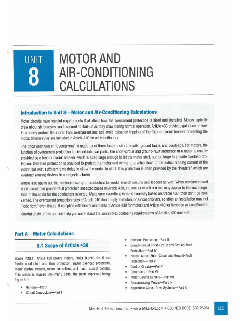 Mike Holt Motors Calculations | PDF
