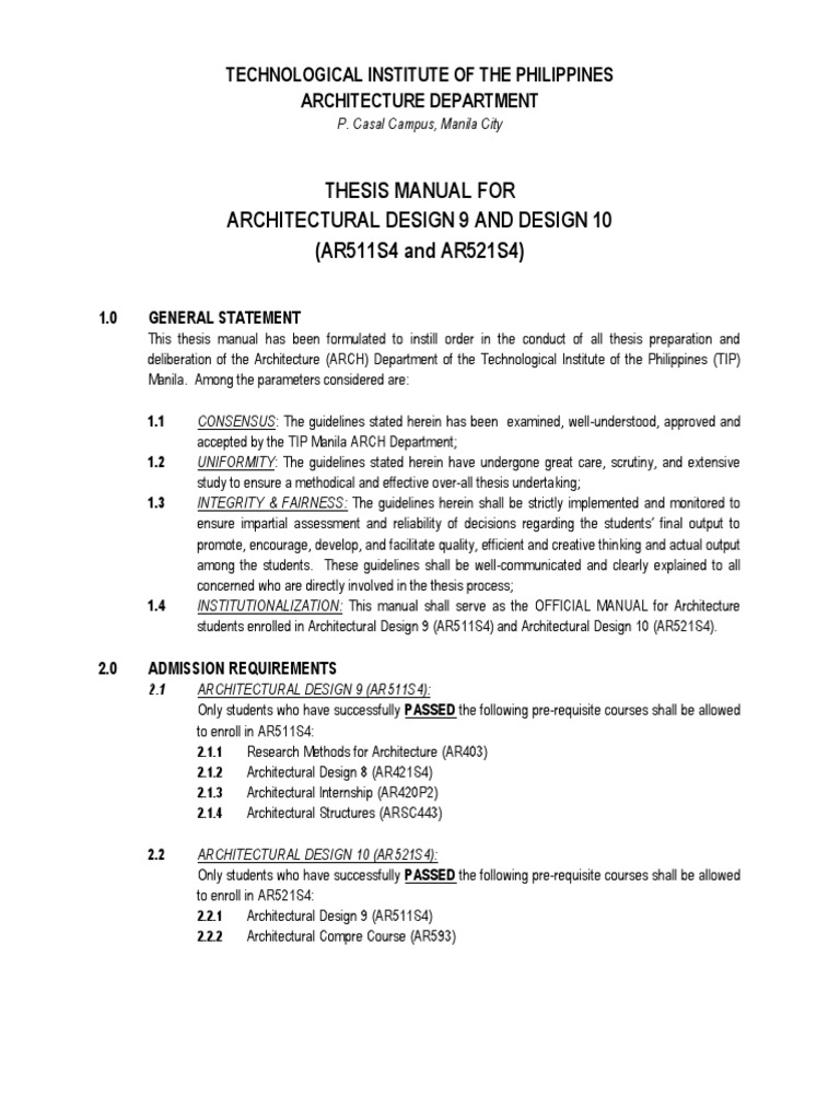 00 Thesis Manual - Version 02 | PDF | Thesis | Feasibility Study