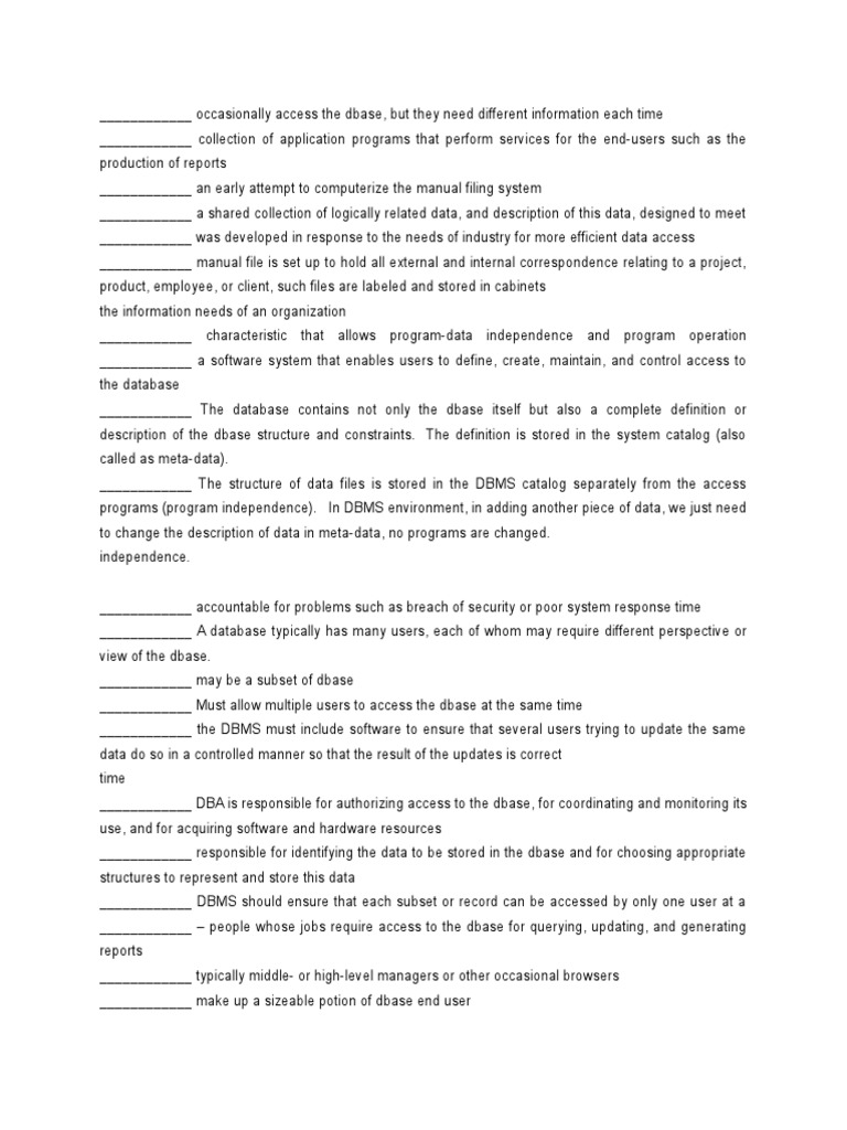 Database Management Reviewer (Prelims) | PDF | Databases | Computer Program