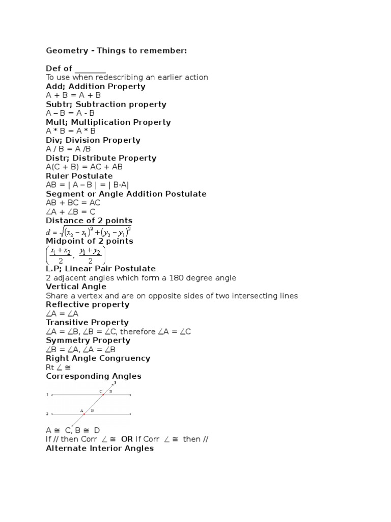 Geometry Rules/theorems | PDF