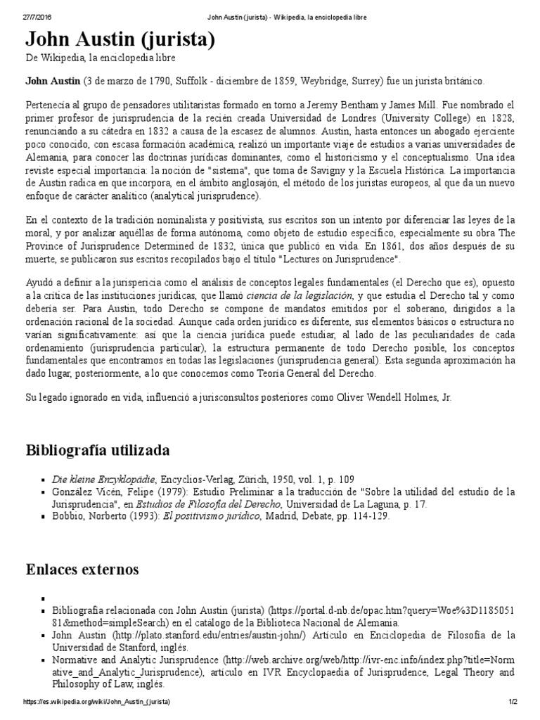 John Austin (Jurista) - Wikipedia, La Enciclopedia Libre | PDF ...