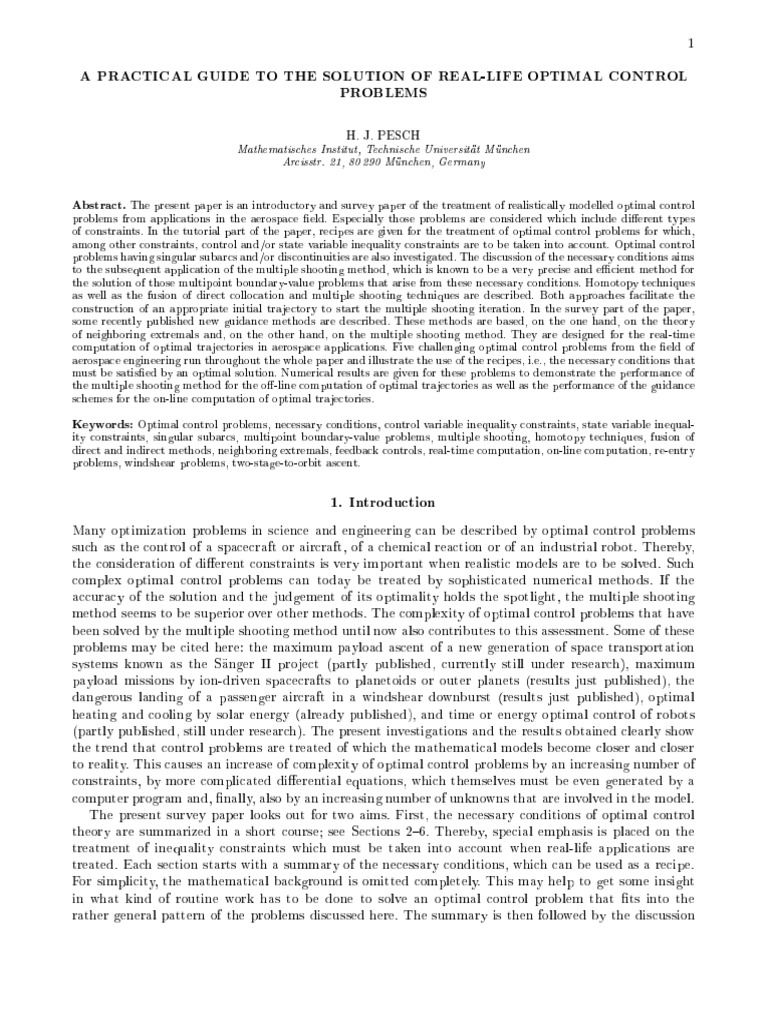 Practical Guide Optimal Control Theory PDF | PDF | Optimal Control ...