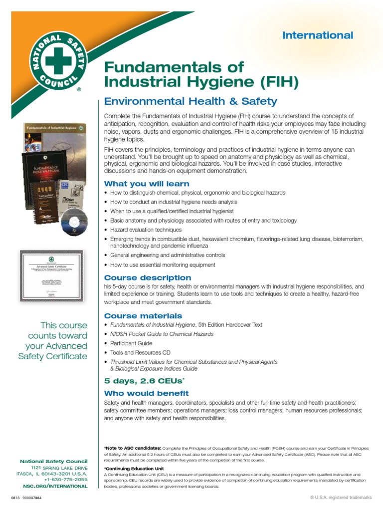 Fundamentals of Industrial Hygiene (FIH) : Environmental Health ...