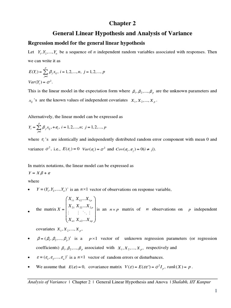 ANOVA Model Explained | PDF | Analysis Of Variance | Errors And Residuals