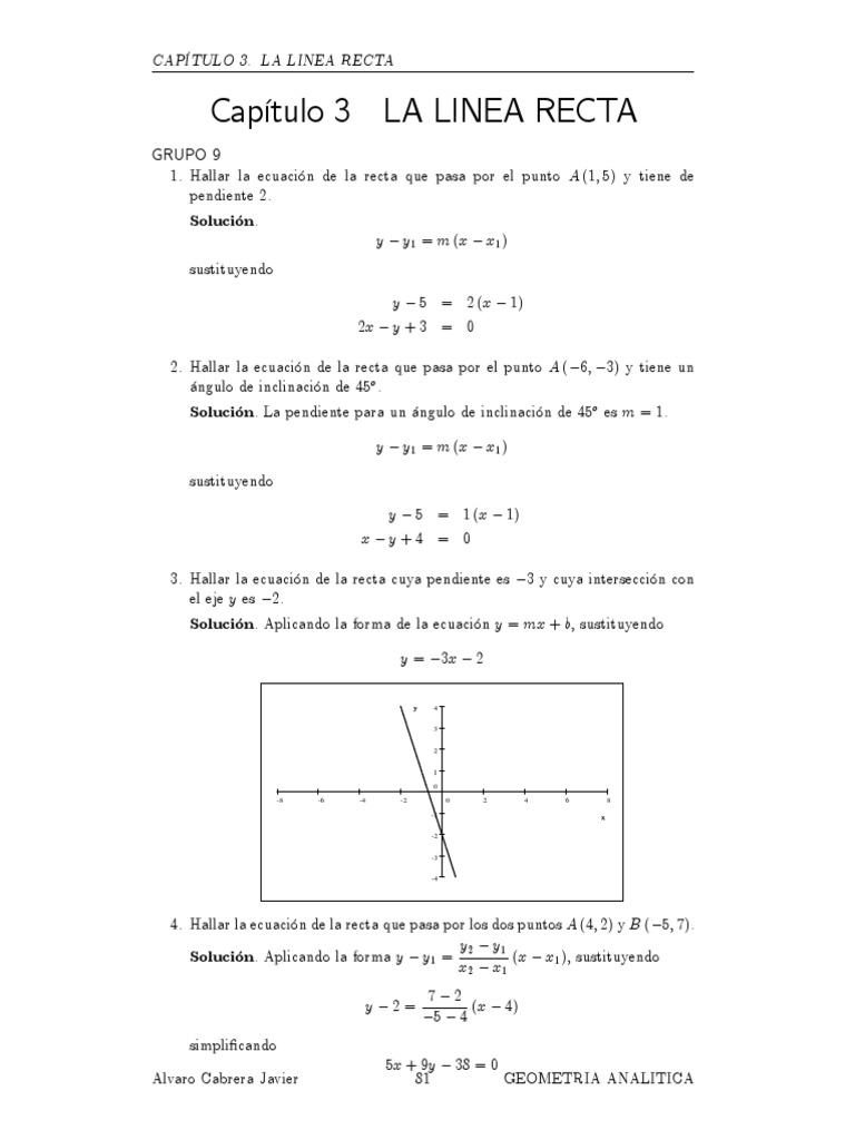 Capitulo 03 La Linea Recta | PDF | Línea (geometría) | Geometría analítica