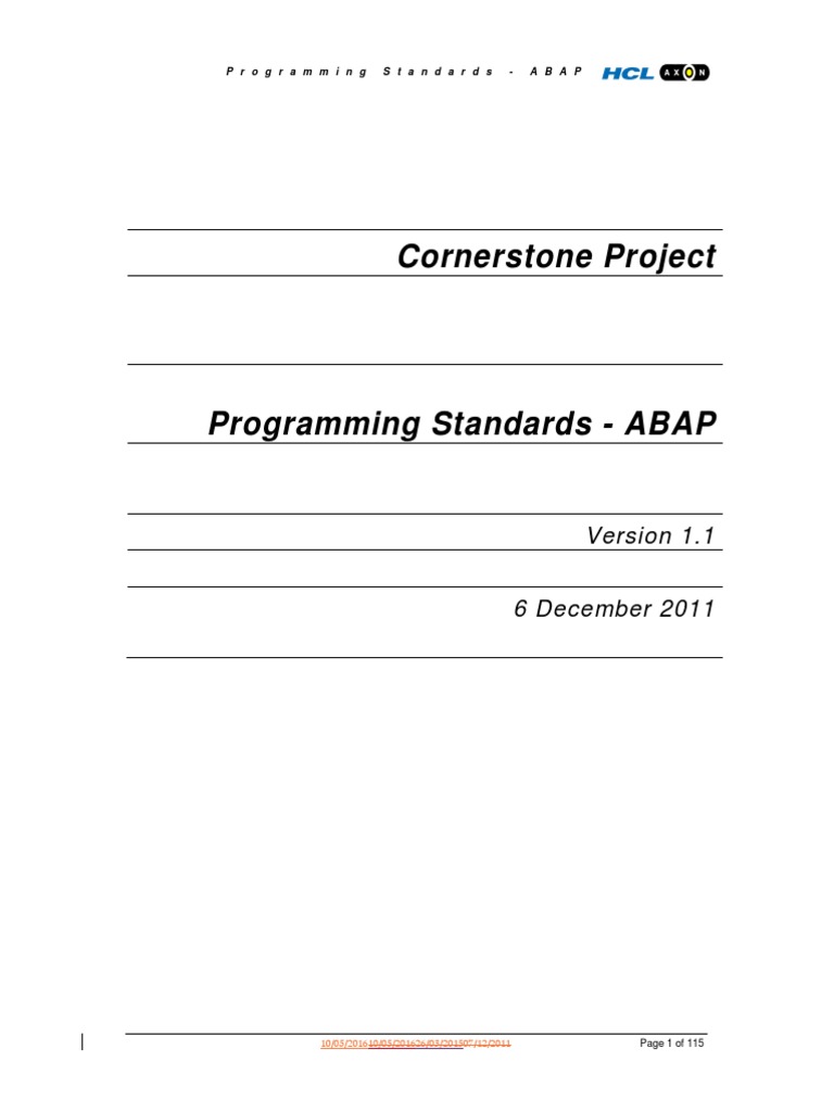 Programming Standarts In Sap Abap Pdf Database Index Object Computer Science 2876