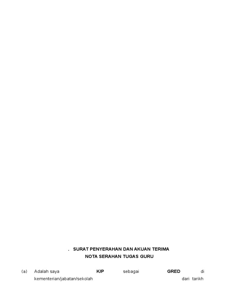 Nota Serahan Tugas | PDF
