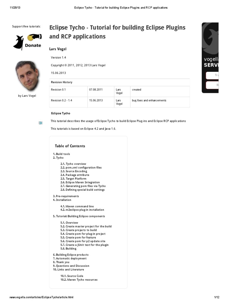 Eclipse Tycho - Tutorial For Building Eclipse Plugins and RCP Applications | PDF | Eclipse ...