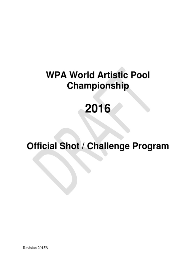 WPA World Artistic Pool Championship: Revision 2015B | PDF | Indoor ...