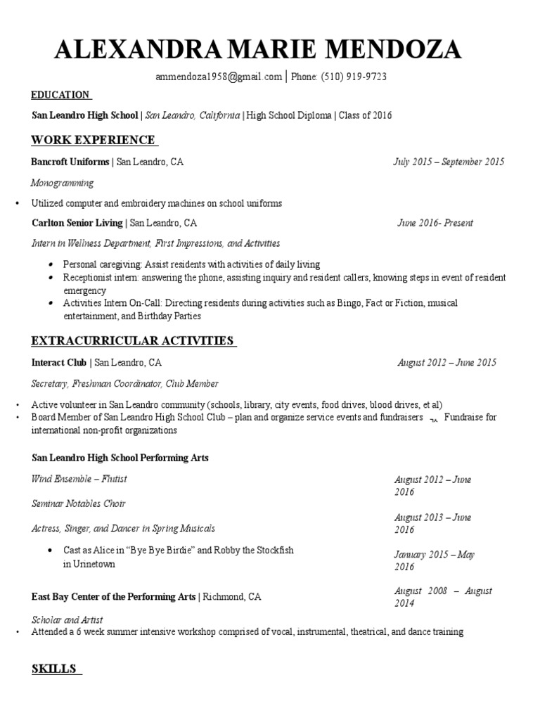 Alexandra Mendoza Resume | PDF