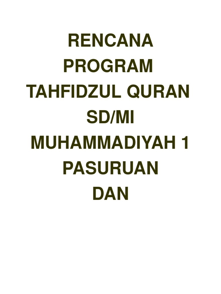 Contoh Laporan Tahfidz | PDF