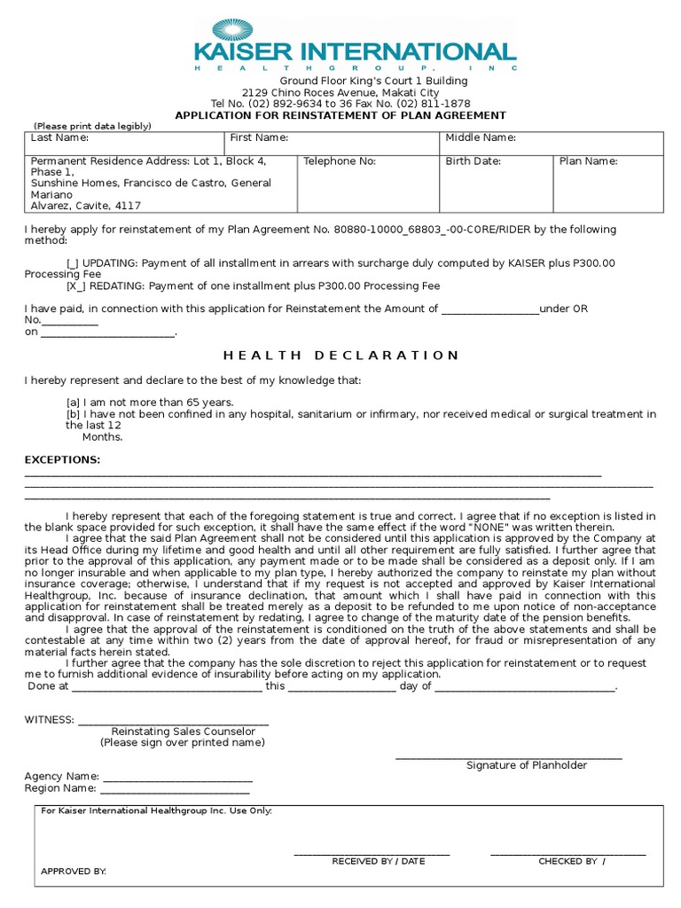Application for Reinstatement Form | Justice | Crime & Justice