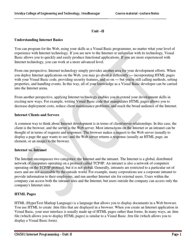 Unit - II Understanding Internet Basics | PDF | Hyperlink | Html