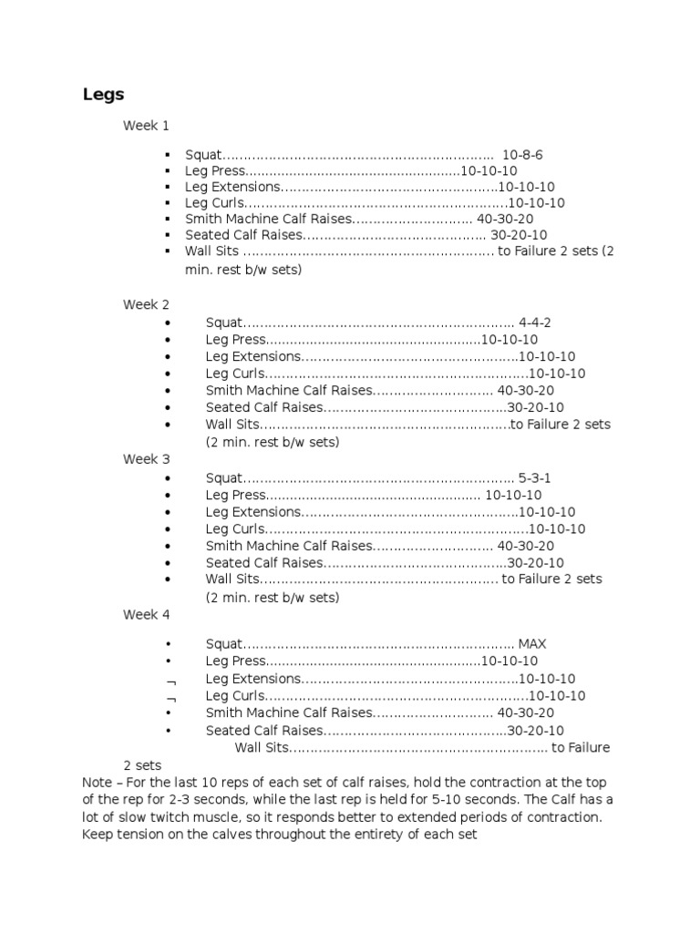 Workout Program | PDF