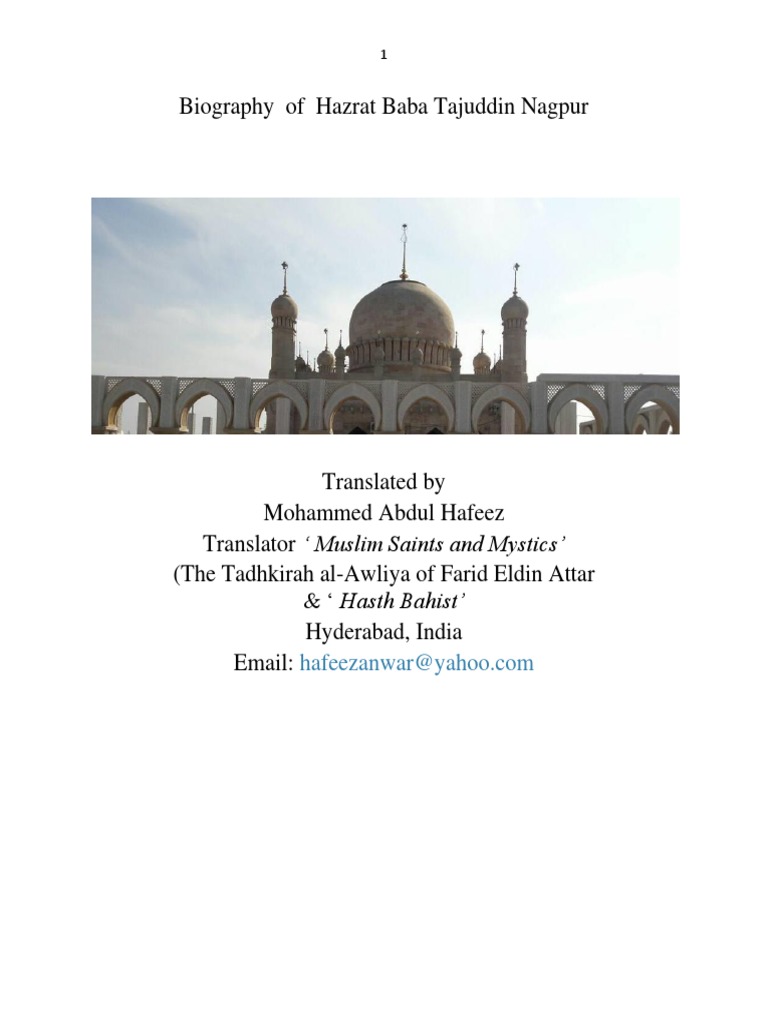 Biography of Hazrat Baba Tajuddin Nagpur | PDF | Sufism | Religion And ...