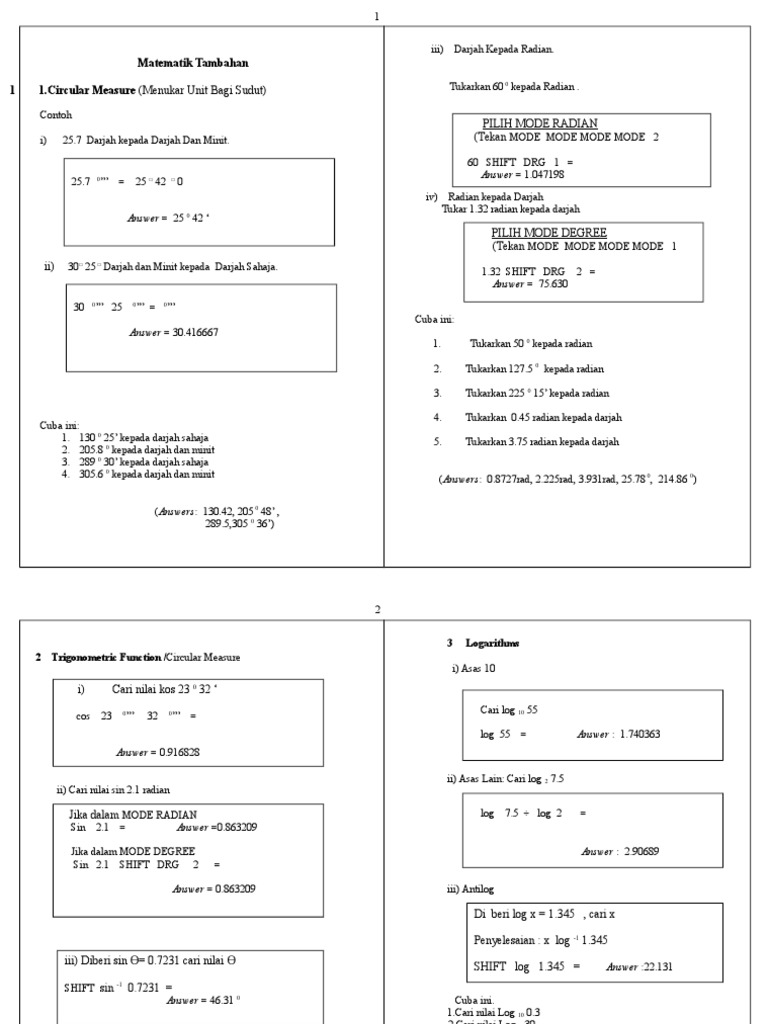 Calculator Add Math | PDF