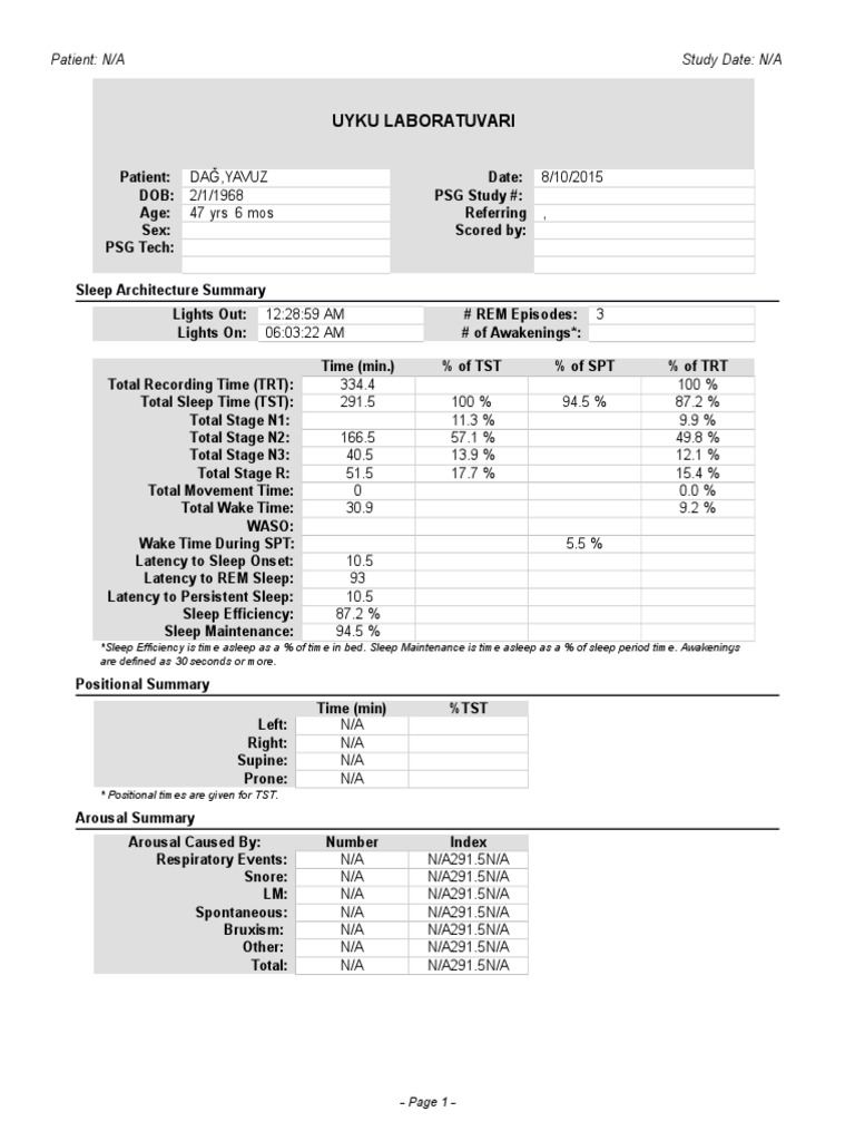 Sample PSG Long | Download Free PDF | Sleep Disorder | Behavioural ...