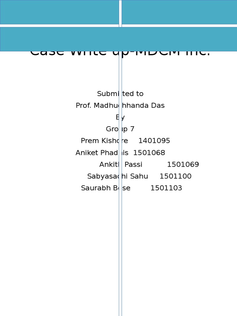 MDCM Case Write Up | PDF