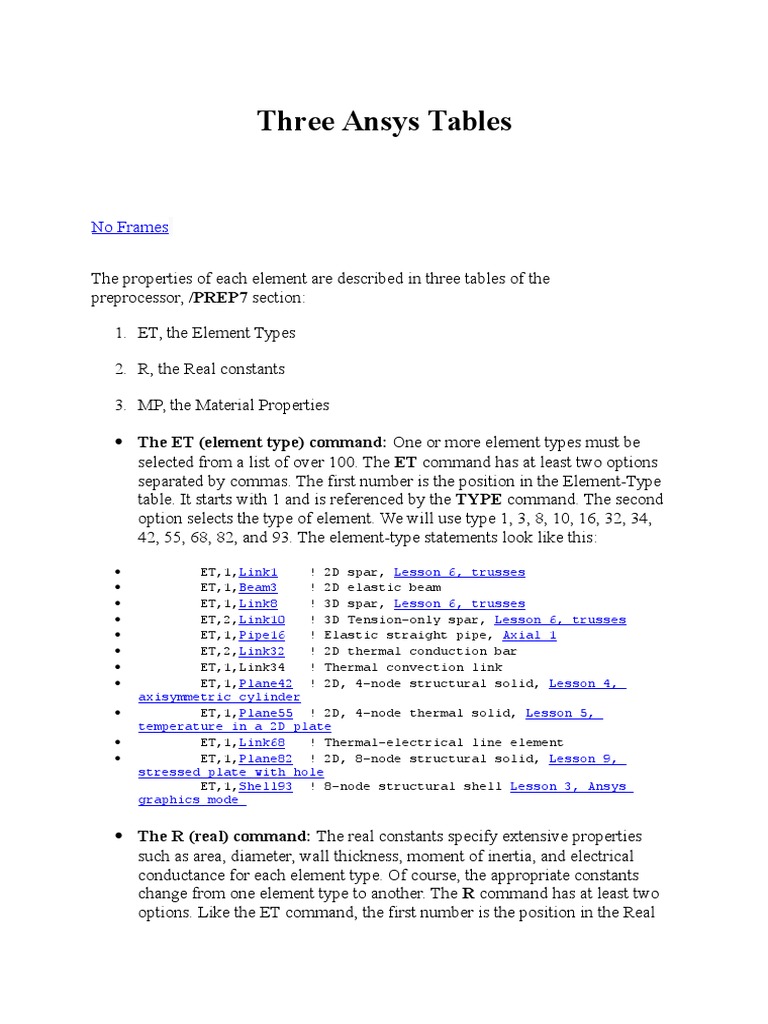 Three Ansys Tables | PDF | Young's Modulus | Electrical Resistivity And ...