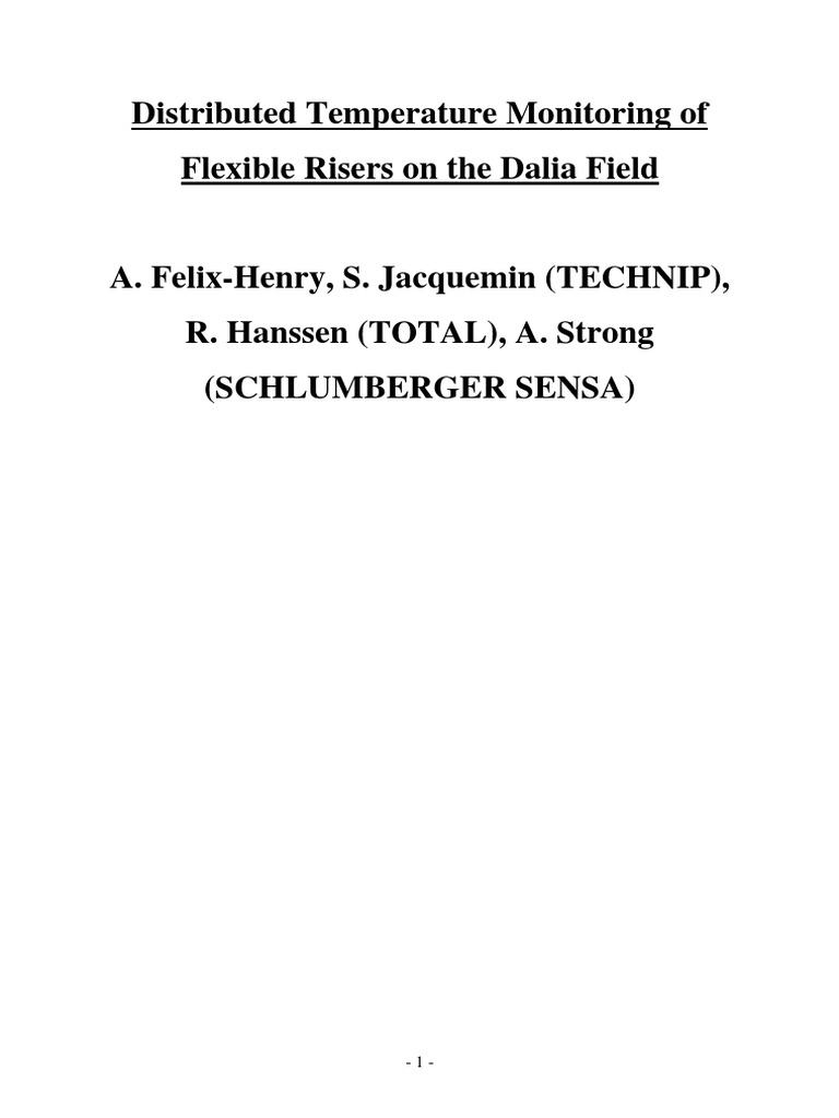 Distributed Temperature Monitoring of Flexible Risers | PDF | Optical ...