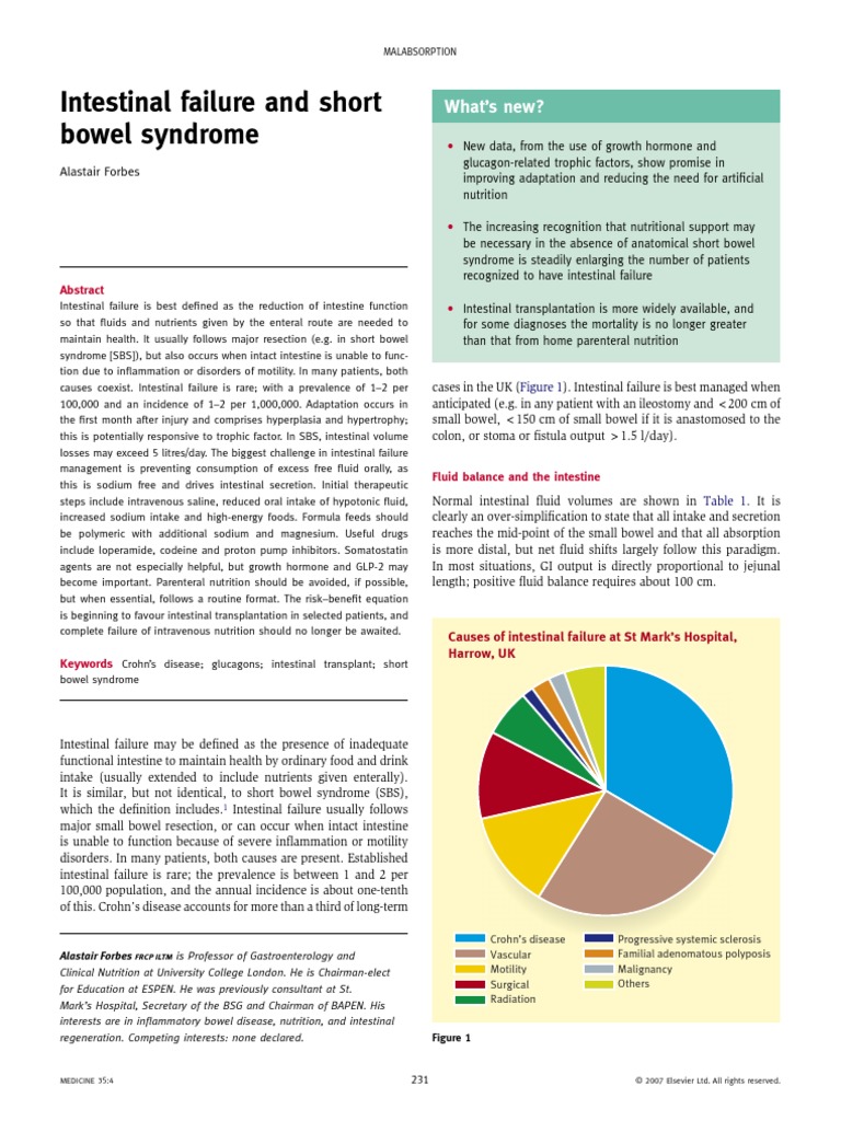 Intestinal Failure and Short Bowel Syndrome | PDF | Intravenous Therapy ...
