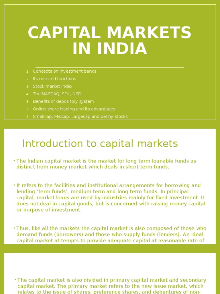 Capital Markets in India | PDF