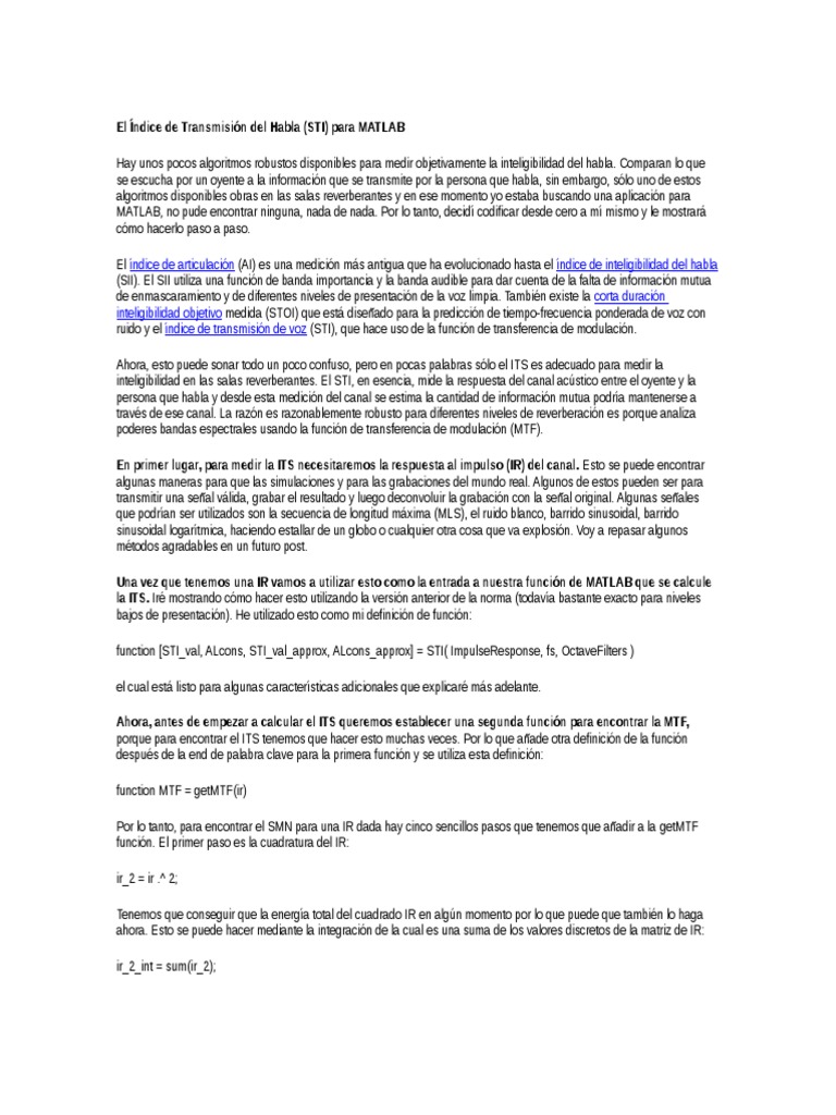 El Índice de Transmisión Del Habla | PDF | Infección transmitida ...