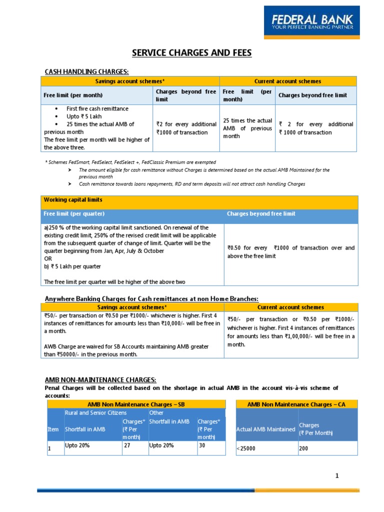 Service Charges and Fees | PDF | Debit Card | Transaction Account