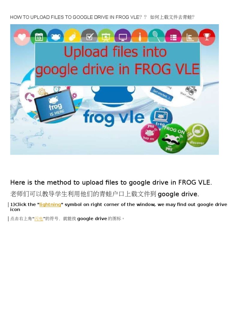 How To Upload Files To Google Drive in Frog Vle | PDF
