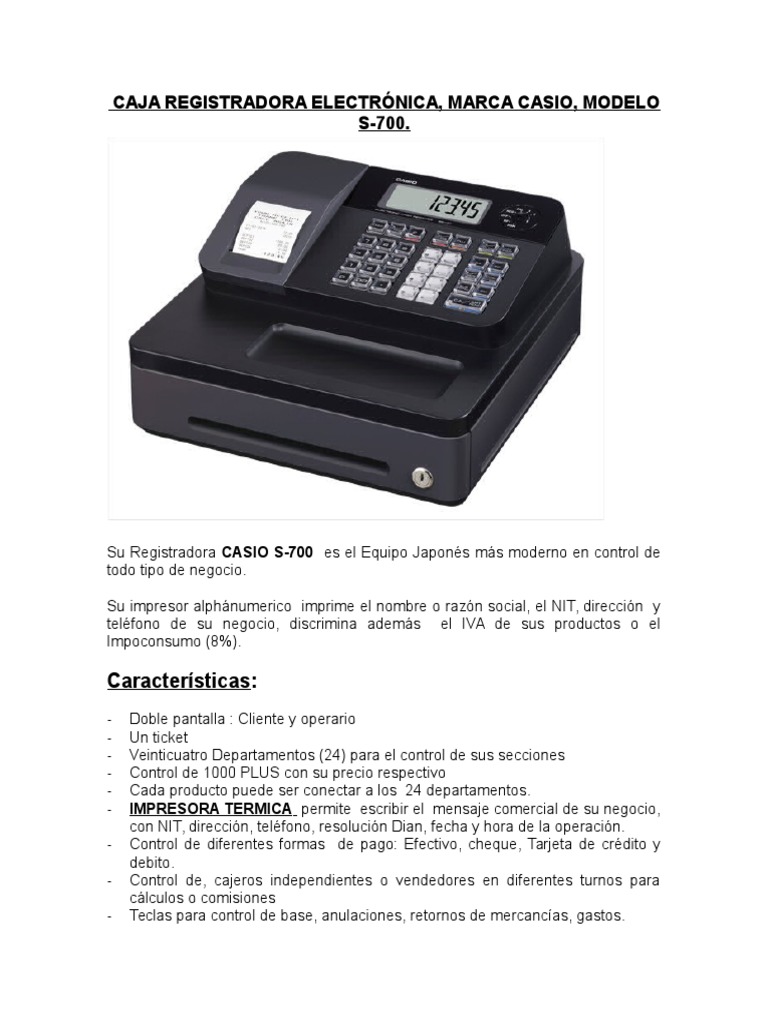 Casio Se s700 Cotización | PDF