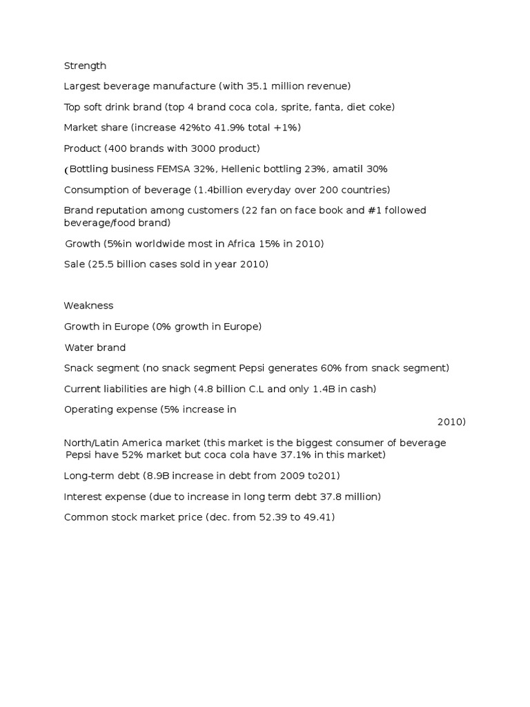 Coca Cola Case Study Solution | PDF