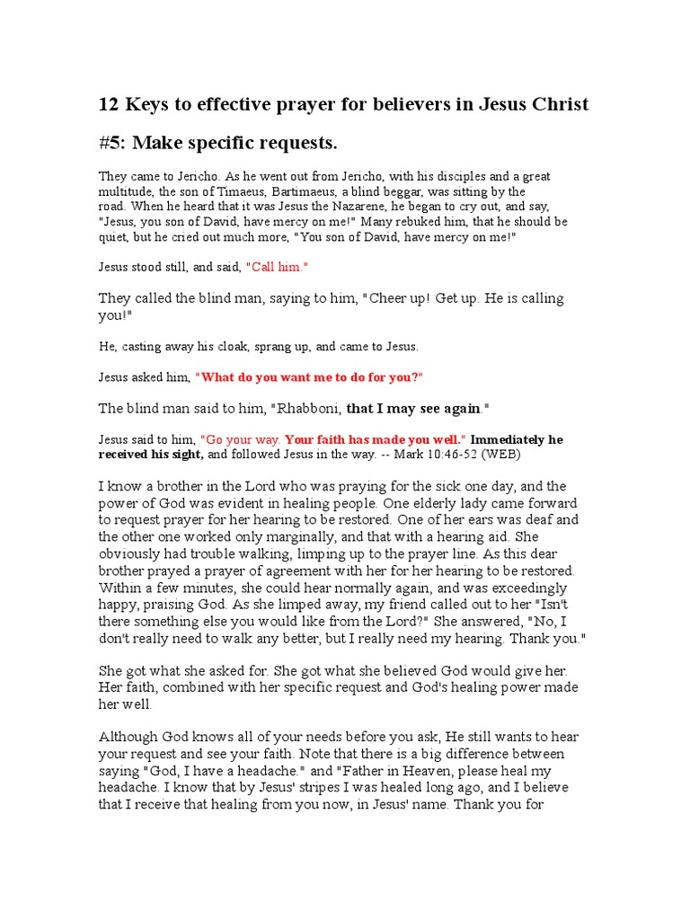 Specific Requests and Faith: Keys to Effective Prayer According to ...