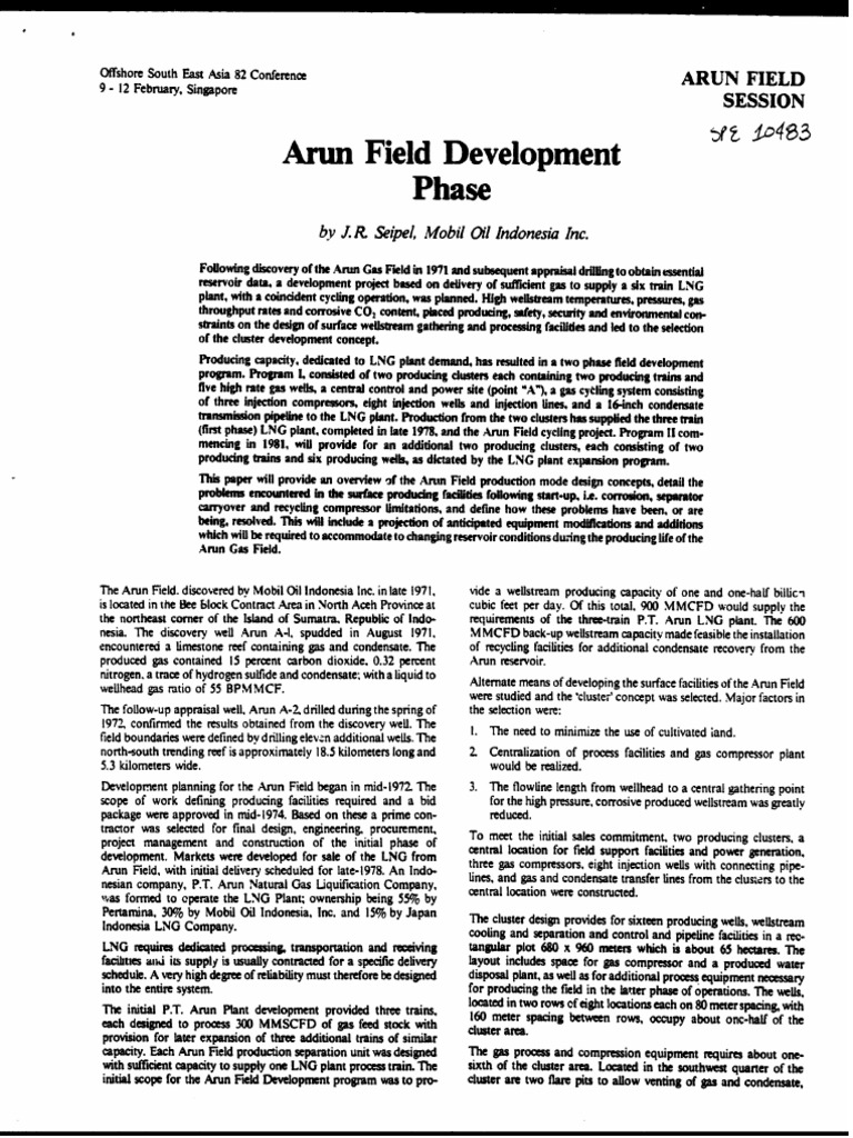 Arun Gas Field Development Overview | PDF | Natural Gas | Liquefied ...