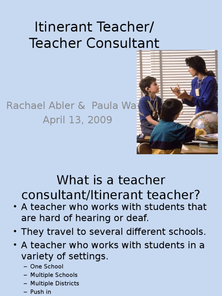 Itinerant Teacher - Final3 | PDF | Individualized Education Program ...