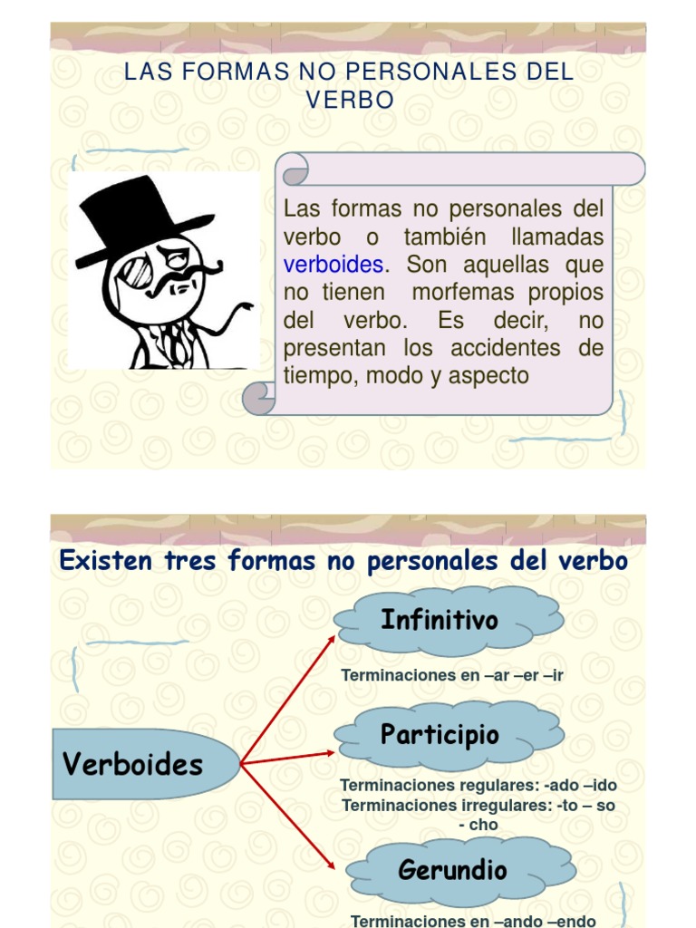 Formas No Personales Del Verbo | PDF | Verbo | Filología