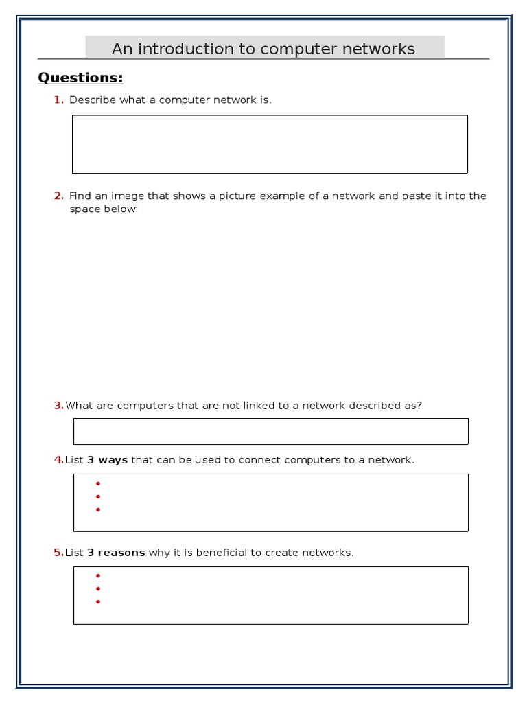 An Introduction To Computer Networks: Questions | PDF