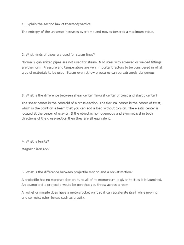 Mechanical Interview Questions | PDF | Pump | Pneumatics