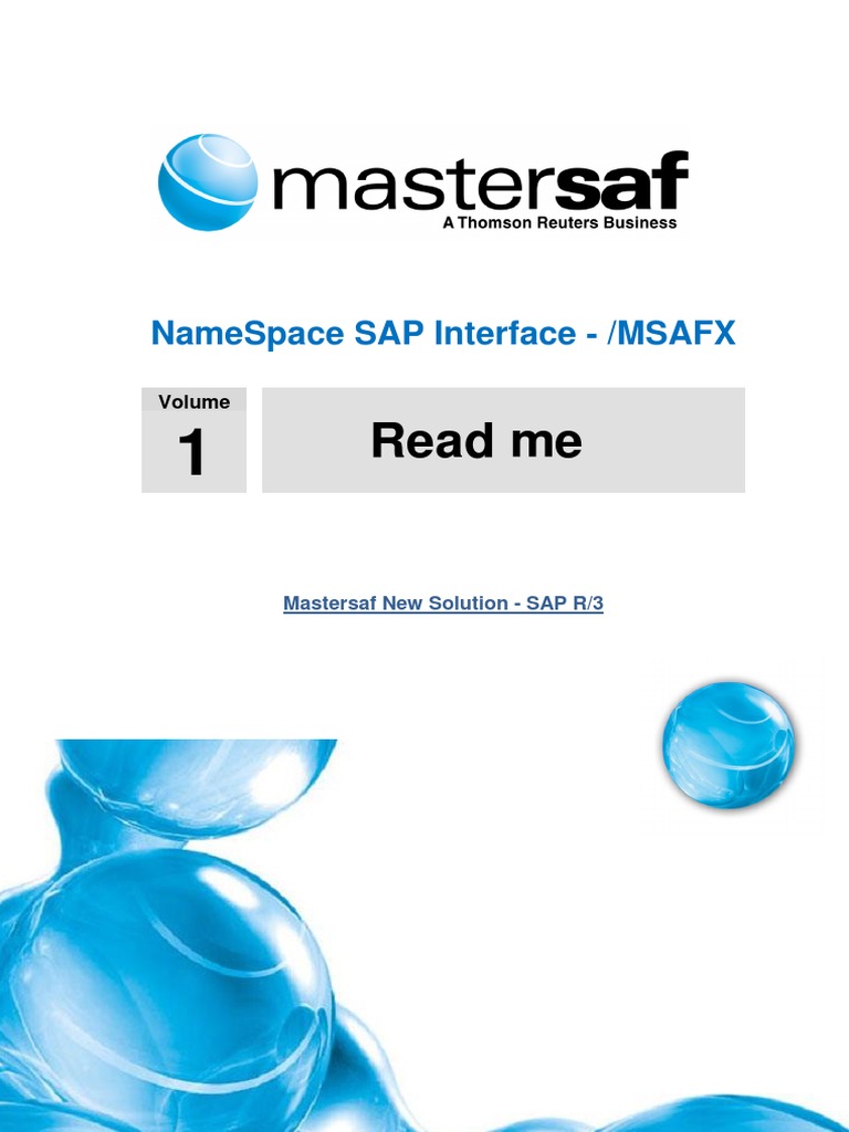 Mastersaf Interface Namespace SAP - Guide 1 - Read Me | PDF | Interface ...