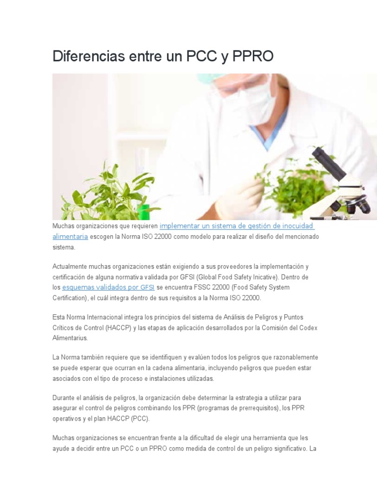 Diferencias Entre Un PCC y PPRO | PDF | Análisis de Riesgo y Puntos ...