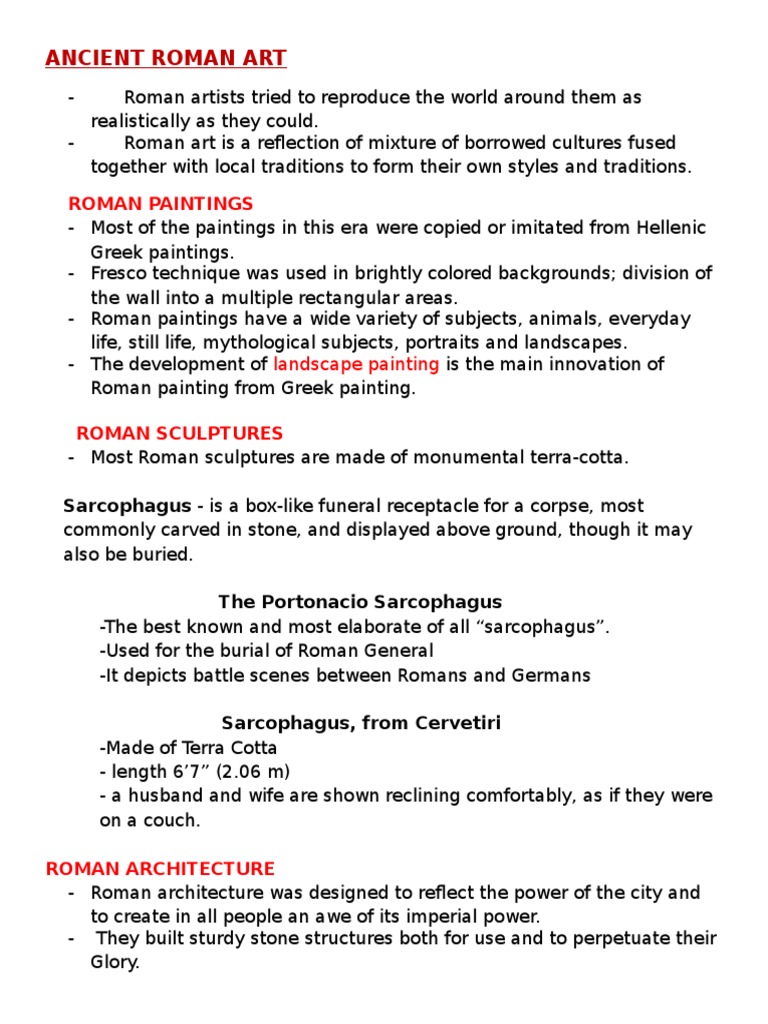 Roman Art Lecture | PDF