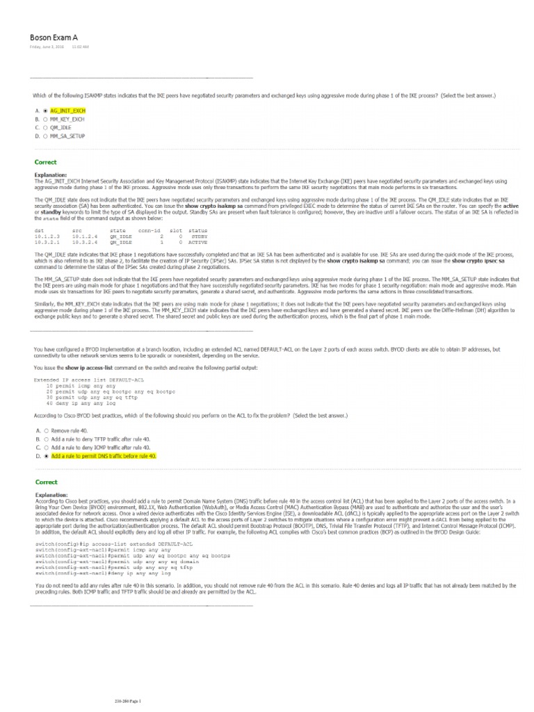 Boson 210-260 Practice Exams | PDF
