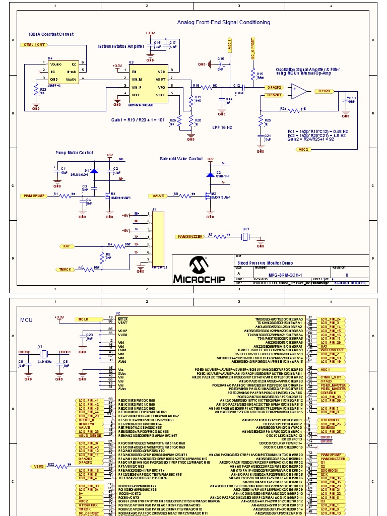 Blood Pressure Monitor Circuit Diagram | PDF | Electronics | Electrical ...