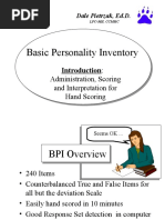 Basic Personality Inventory (BPI) : by Douglas N. Jackson, PH.D | PDF ...