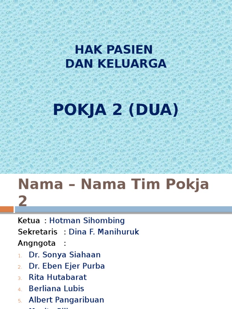 HPK Dokumen Presentasi Pokja 2 | PDF