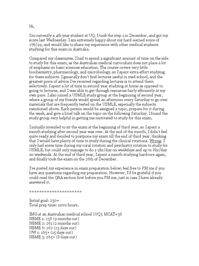 276 Score On Step 1 | PDF