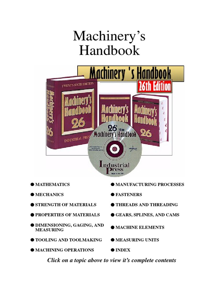 Machinery's Handbook 26th Edition Guide | PDF