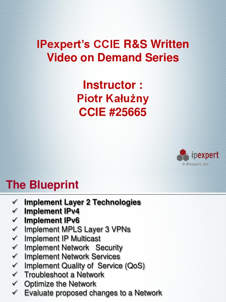 IPexpert's Cisco CCIE R&S (v4) Written Exam Video on Demand Slides | Internet Protocols | Networks