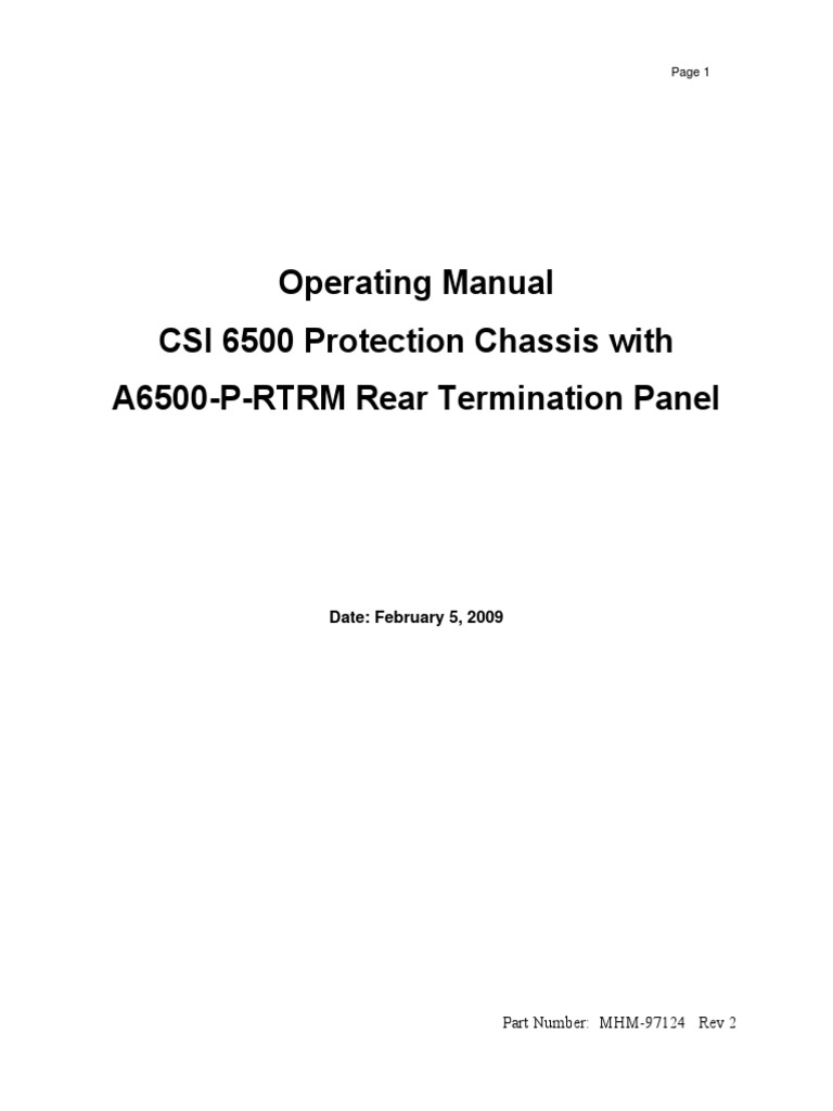 97124.2 - OM CSI 6500 Protection Chassis With A6500-P-RTRM | PDF ...